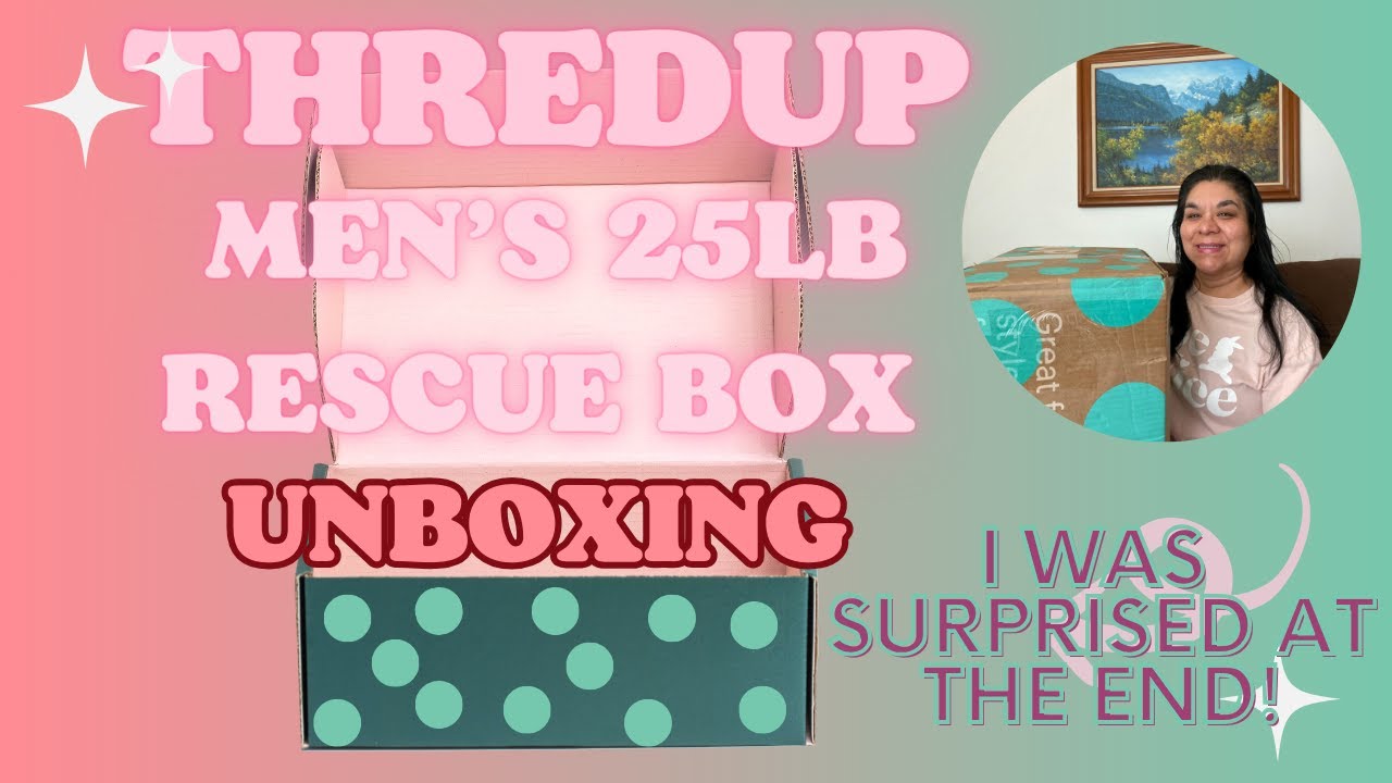 ThredUp Men's 25 Pound Rescue Box Unboxing! I was surprised at The End ...