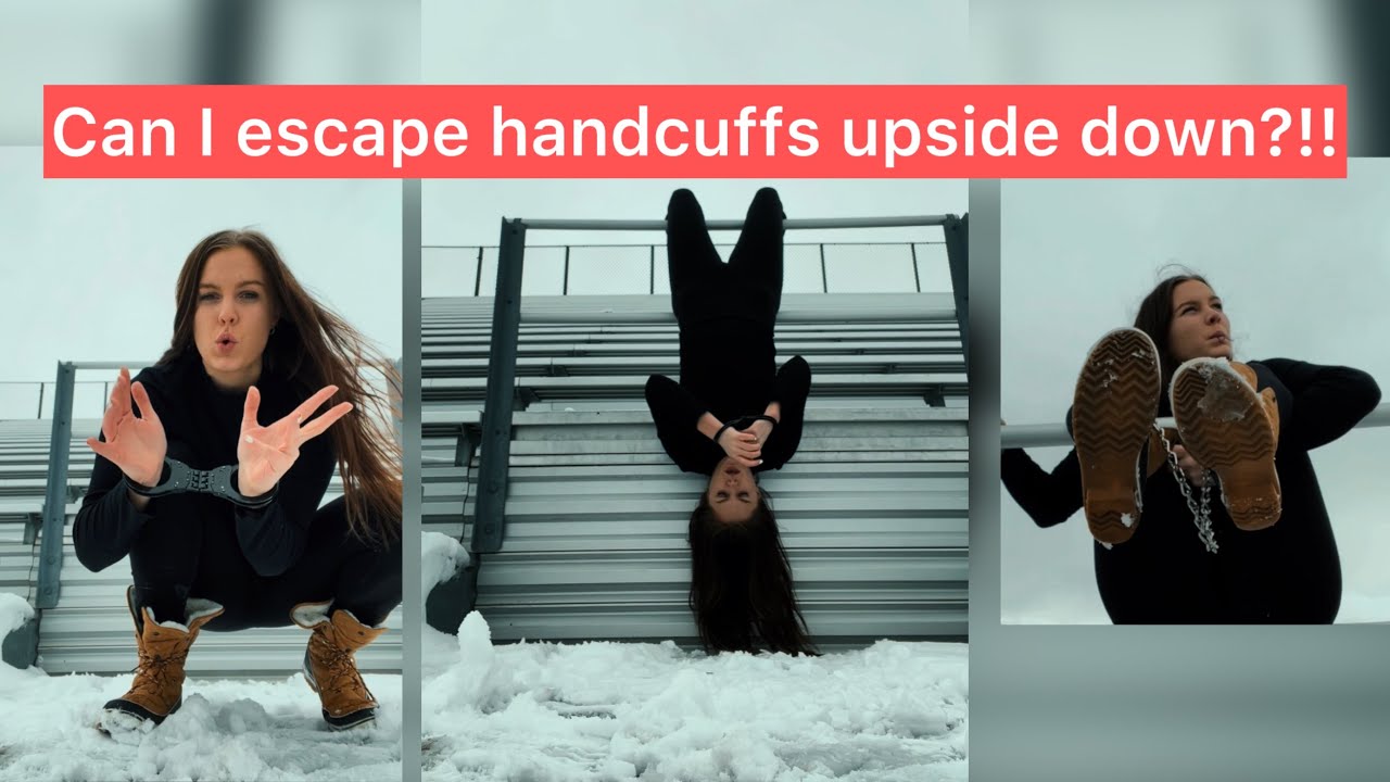 Day 12 Breaking out of handcuffs!! Escaping handcuffs upside down ...
