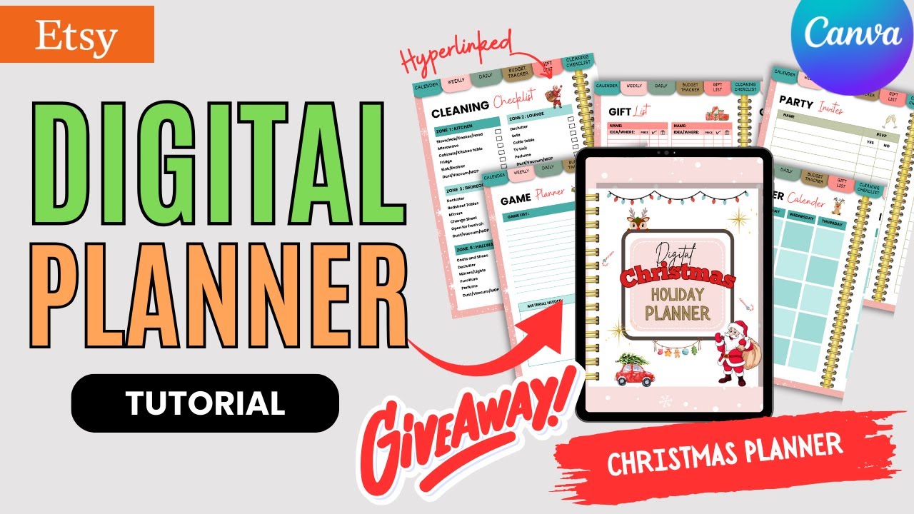 How To Create Digital Planner For Holiday In Canva With Hyperlinked ...