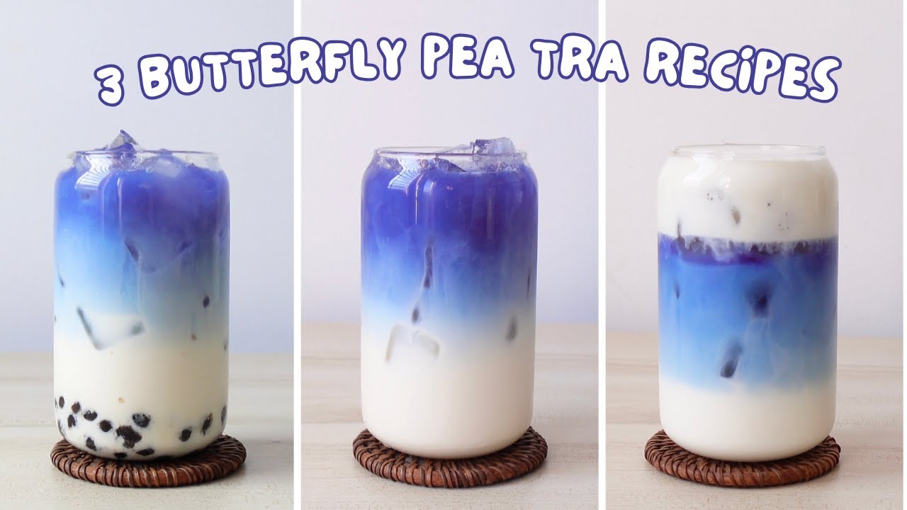 3 Ways to make iced butterfly pea milk tea at home l Blue Tea Recipes ...