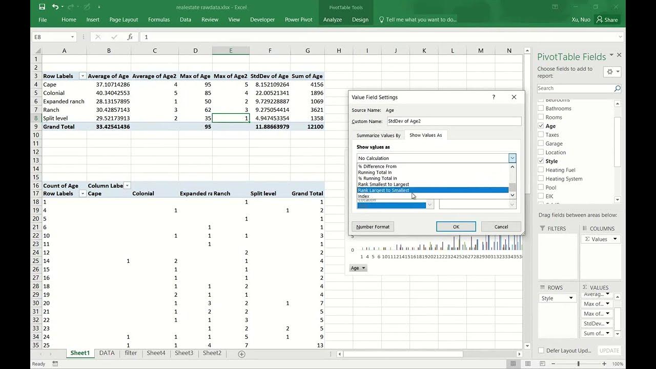 make sense of data with pivot table and graph, part 4 of 5, bar charts ...