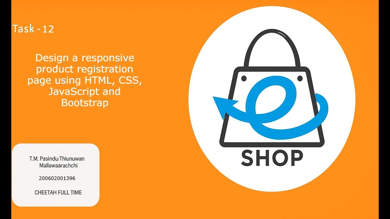 Task 12 Design a responsive product registration page using HTML, CSS ...