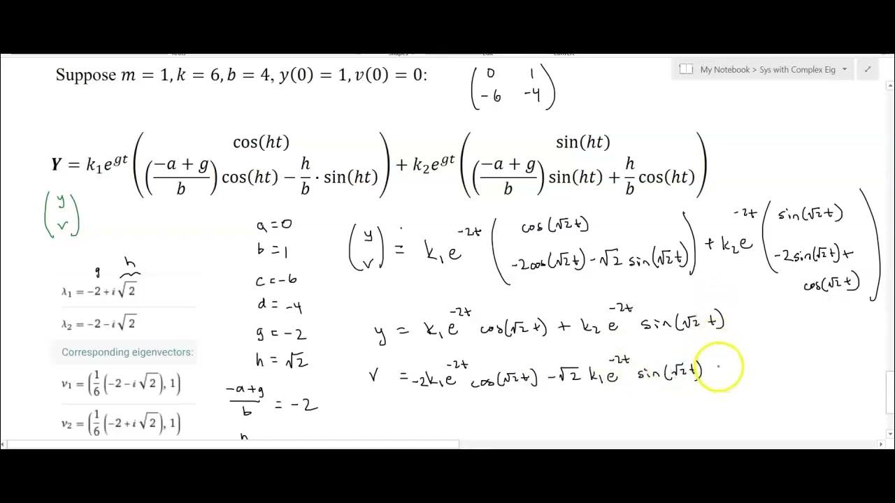 Systems of ODE's with Complex Eigenvalues - Part 3 - YouTube