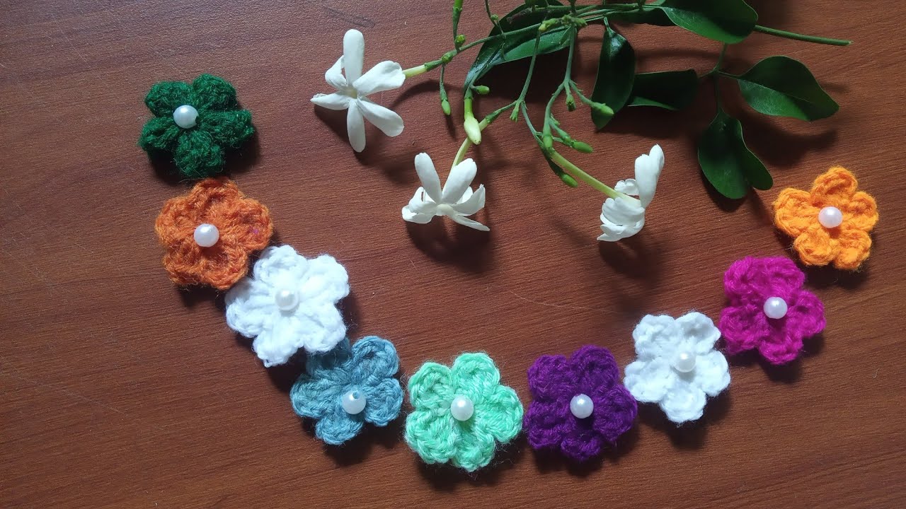 Simple Crochet Flower with beads for absolute beginners | Crochet ...