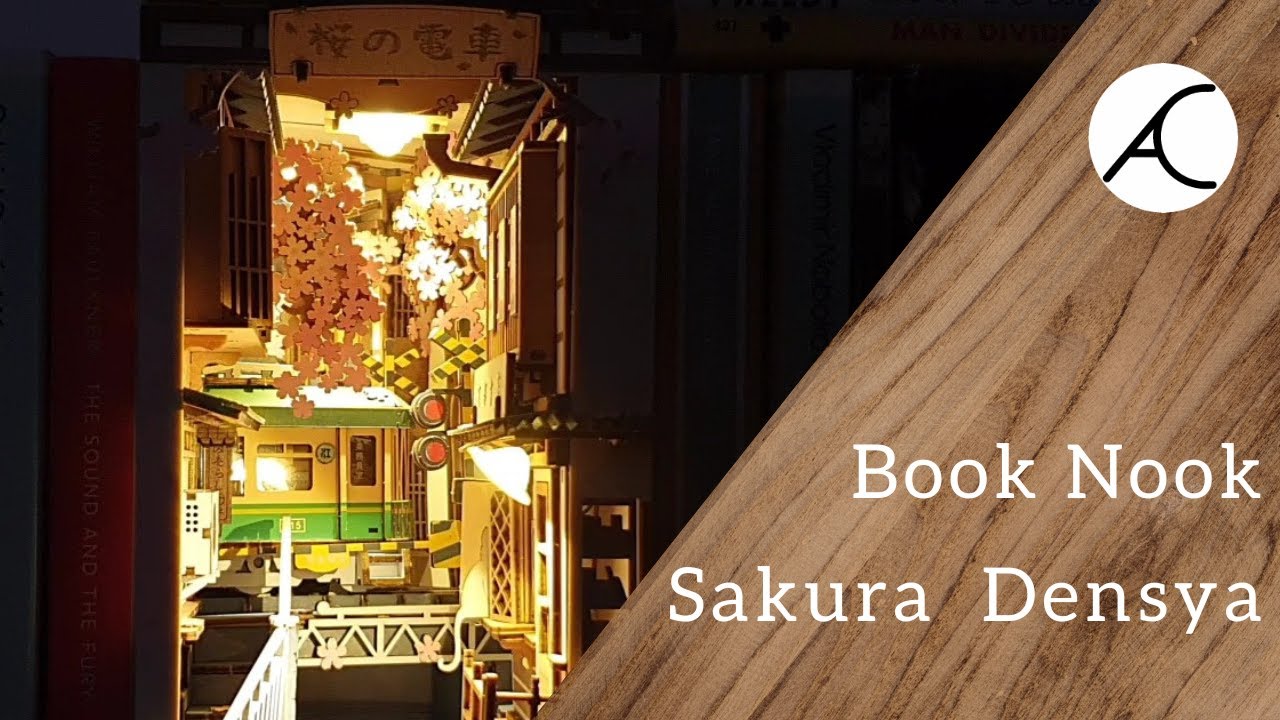 Robotime-Rolife Sakura Densya Book Nook Shelf Insert - YouTube