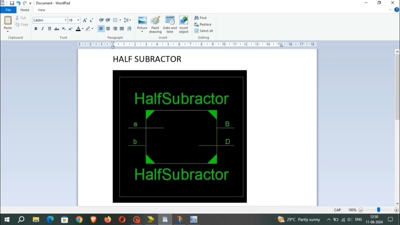 Verilog Code for Half and Full Subtractor - YouTube