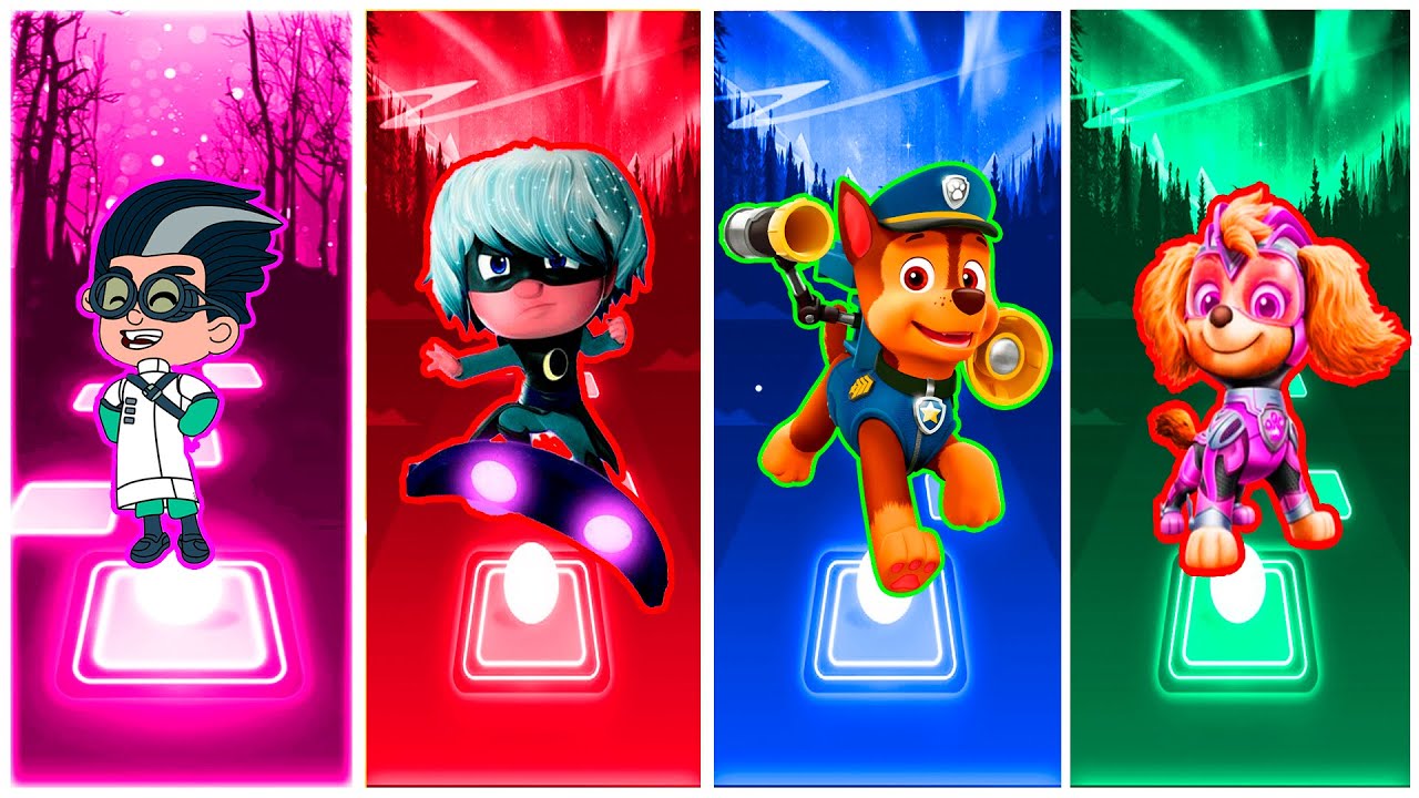 PJ Masks 🆚 Paw Patrol 🔴 Tiles hop edm Rush 🔴 Coffin dance - YouTube