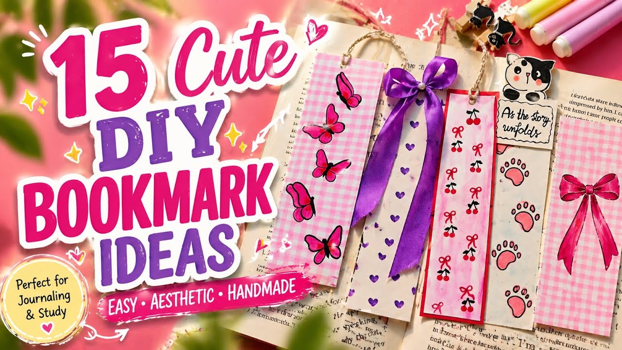 15 Cute DIY Bookmark Ideas | Easy Aesthetic Bookmarks for Study ...