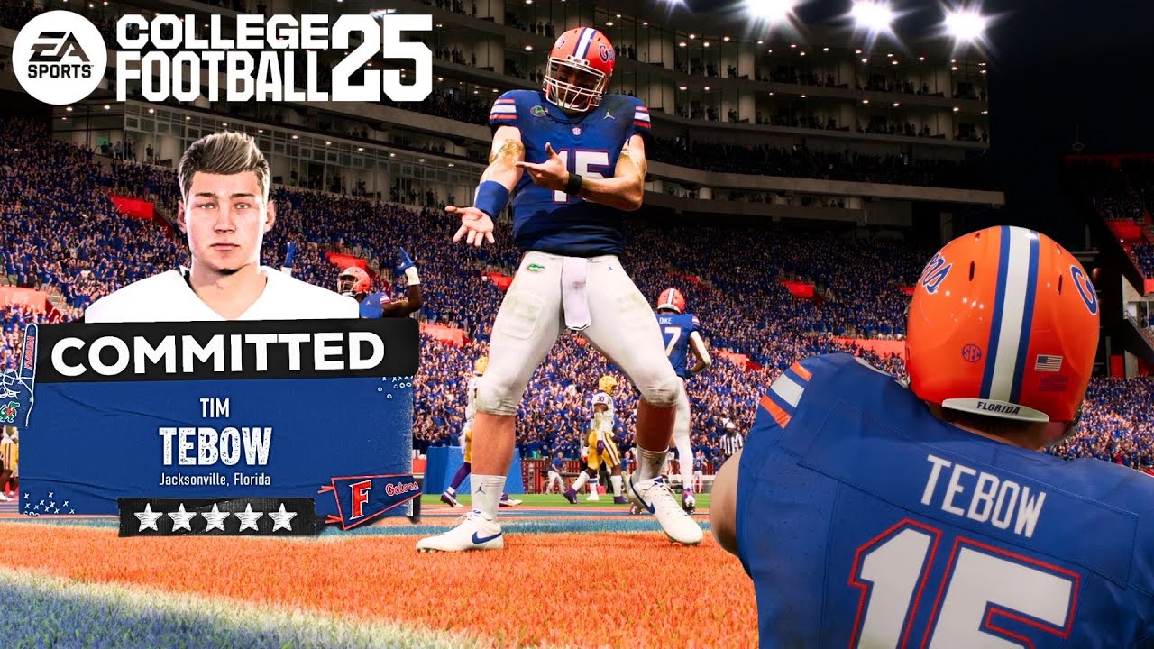 Tim Tebow in EA College Football 25 is a CHEAT CODE!! (Road to Glory ...