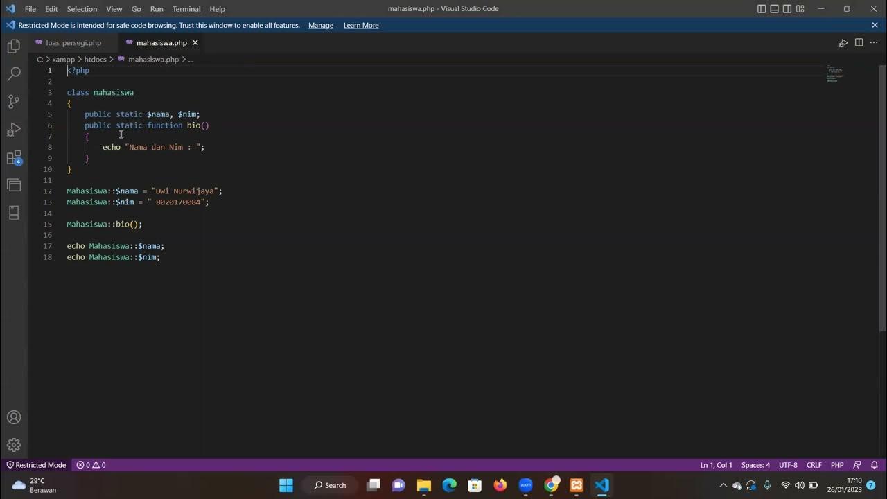 Tugas 1 Pemrograman Web 2 - YouTube