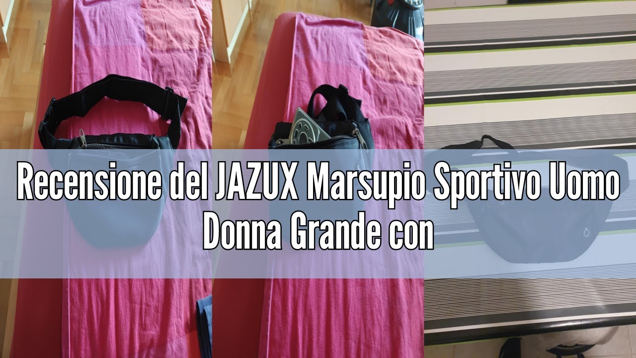 Recensione del JAZUX Marsupio Sportivo Uomo Donna Grande con 3 Zip Tasche Cintura Regolabile e ...