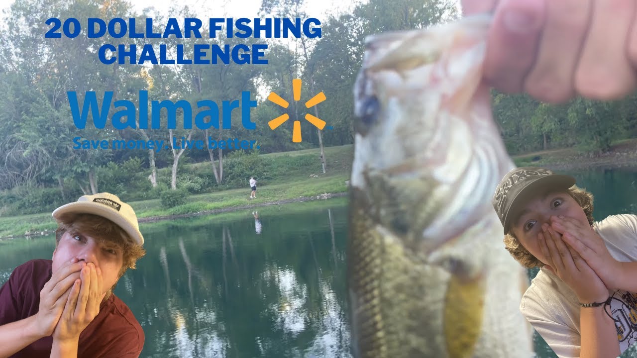 $20 WALMART FISHING CHALLENGE *BIG BASS CAUGHT* - YouTube