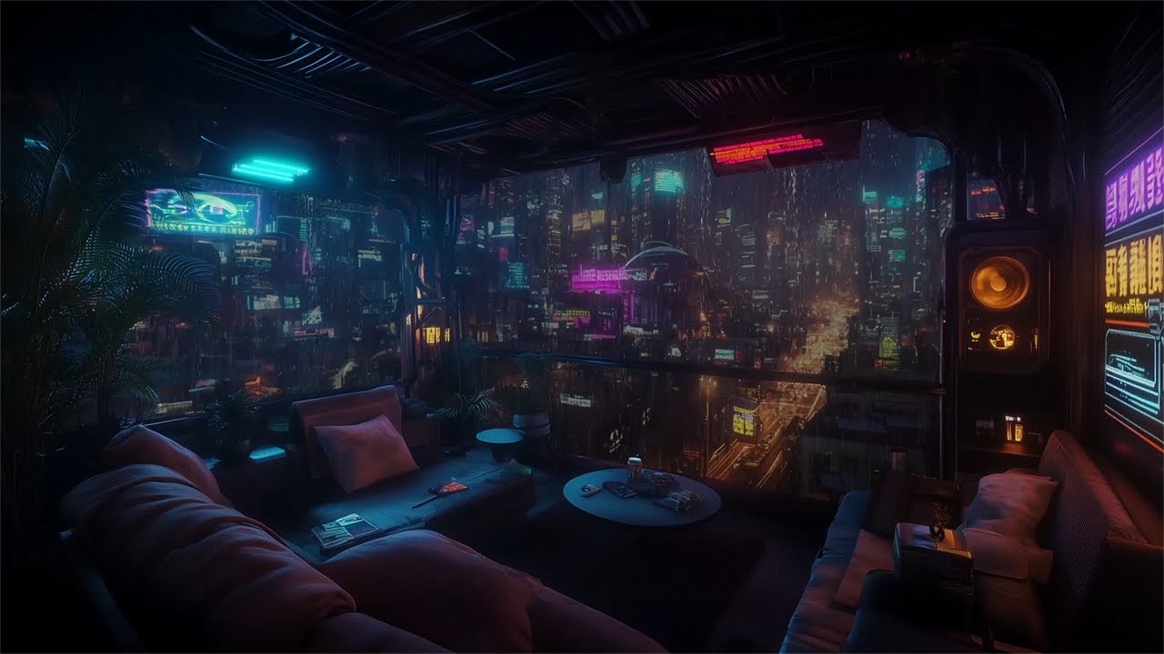 🤖 Beneath the Neon Sky: Cyberpunk Ambience to Soothe Your Soul and Lull ...