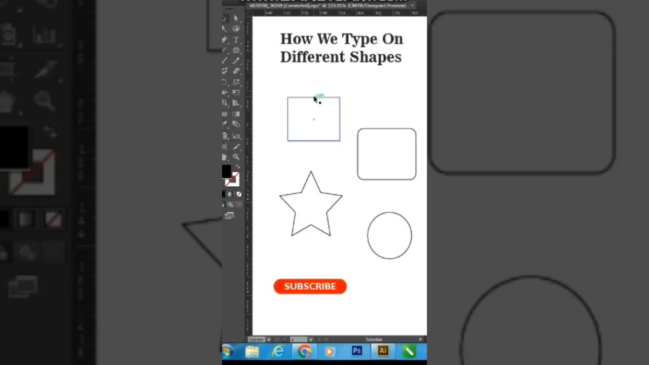 How to type in different shapes in Adobe Illustrator , Different shapes ...
