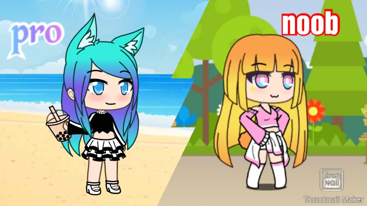 Noob vs pro! Gacha life character creation challenge! - YouTube