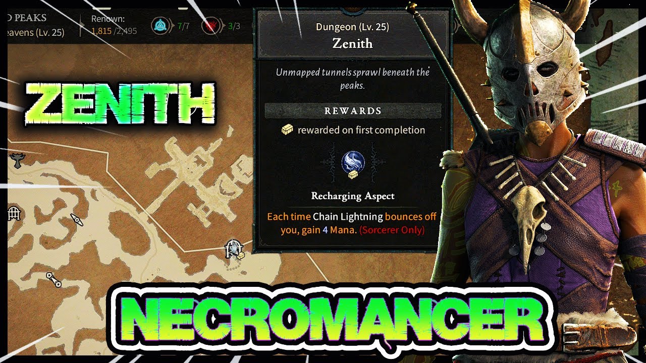 Zenith Dungeon Level 25 Necromancer Solo Run Diablo 4 BETA - YouTube