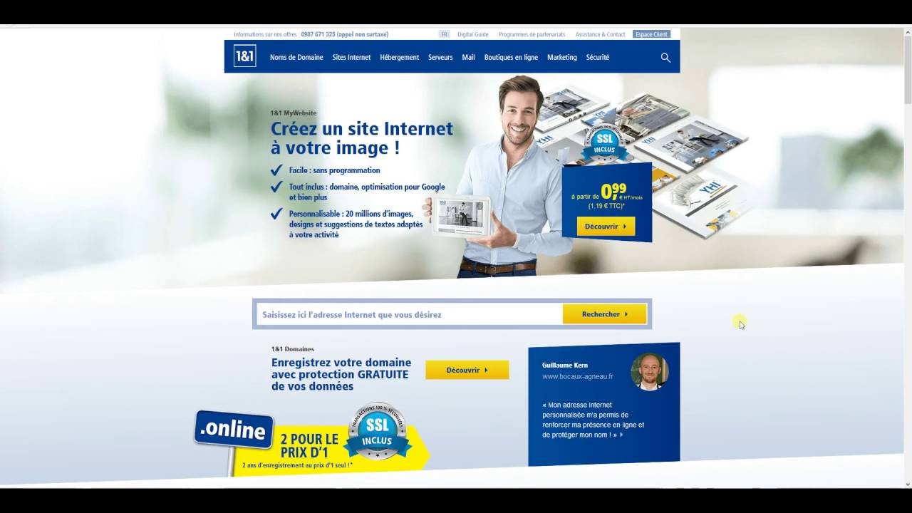 Comment Créer un blog - Site WordPress avec 1&1 - YouTube