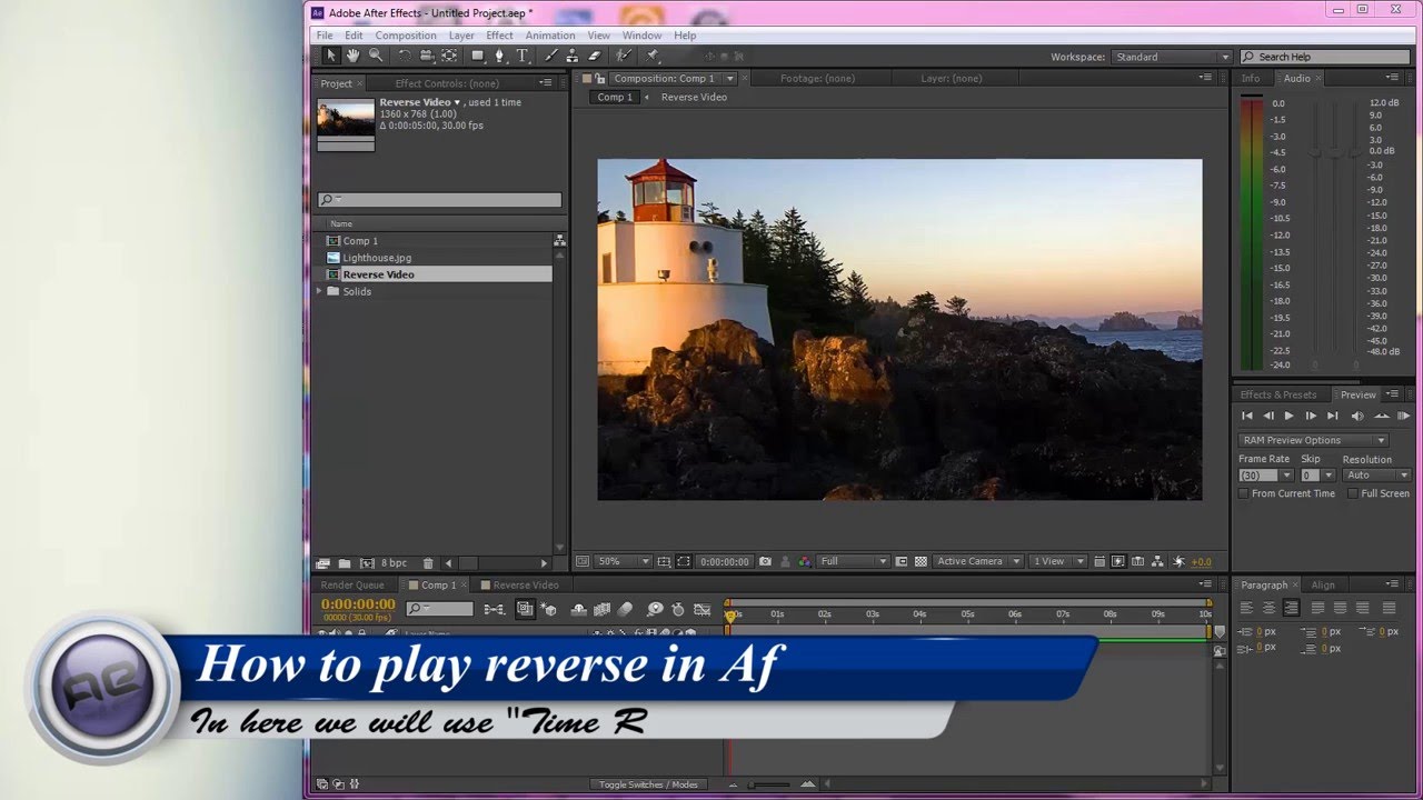 How to play video or composition to reverse in After Effect - YouTube