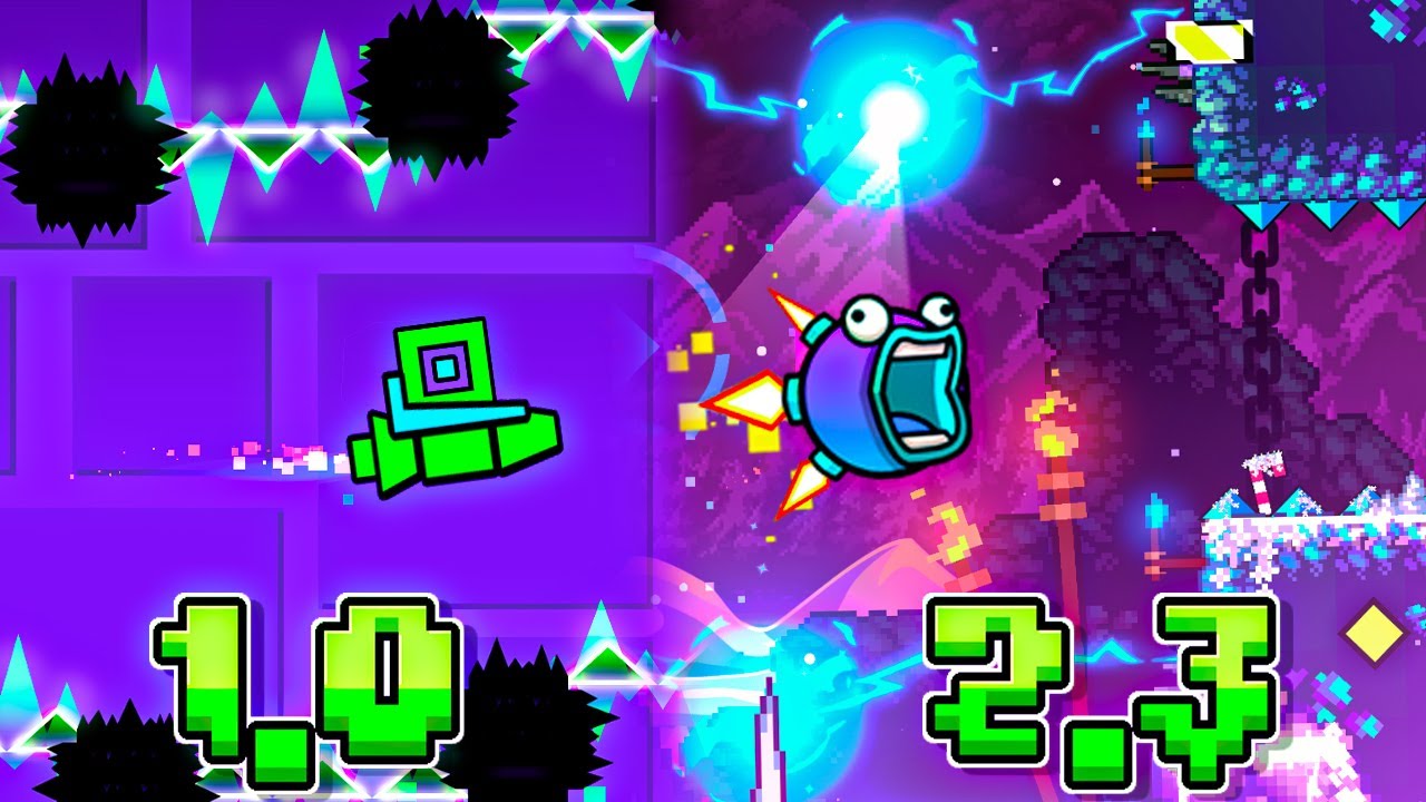 Made DASH in all GD UPDATES (1.0 - 2.3) - YouTube