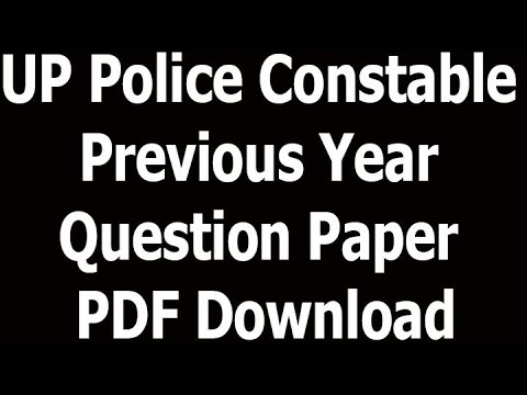 UP Police Constable Previous Year Question Paper PDF Download - YouTube
