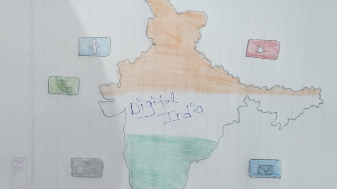 How to make a digital India 🇮🇳 drawing in 2 minutes. step by step ...