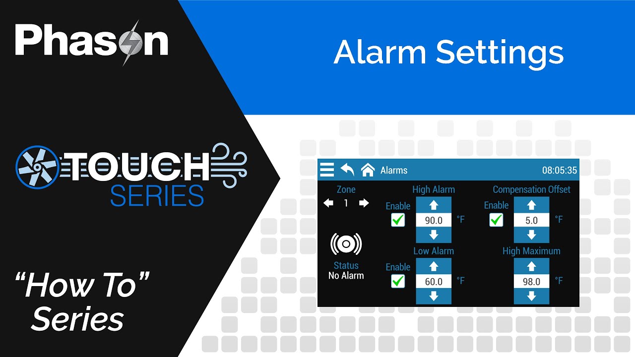 How to Input Alarm Settings on Phason Plus-Touch & Supra-Touch | Zone ...