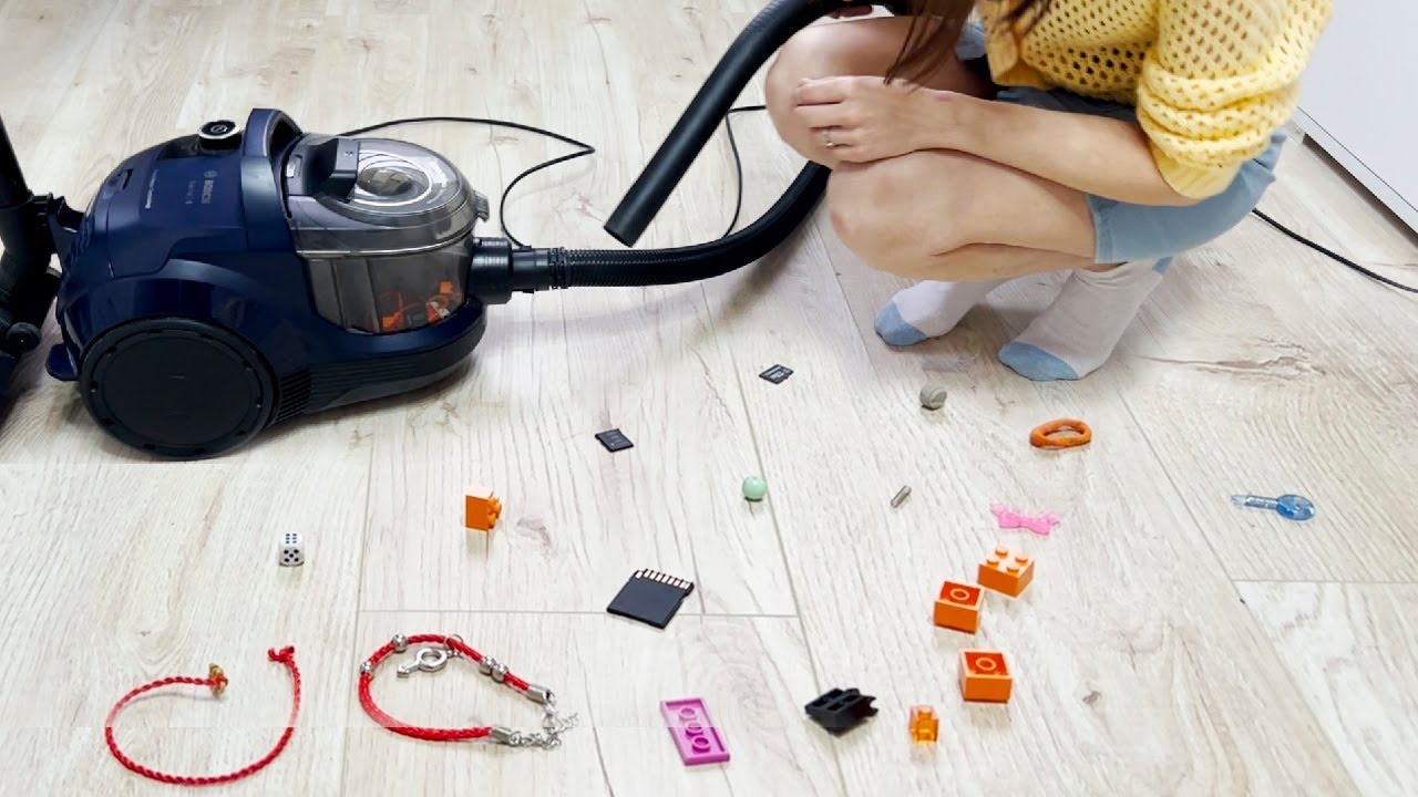 We remove small objects with a Bosch vacuum cleaner - YouTube