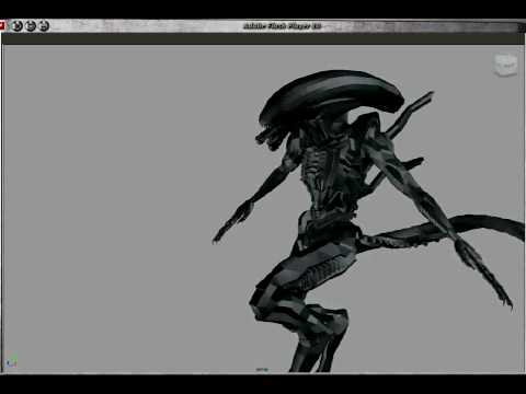 ALIEN 3D MODELING - ADVANCED SKINNING - ANIMATION TEST WITHOUT RIGGING ...
