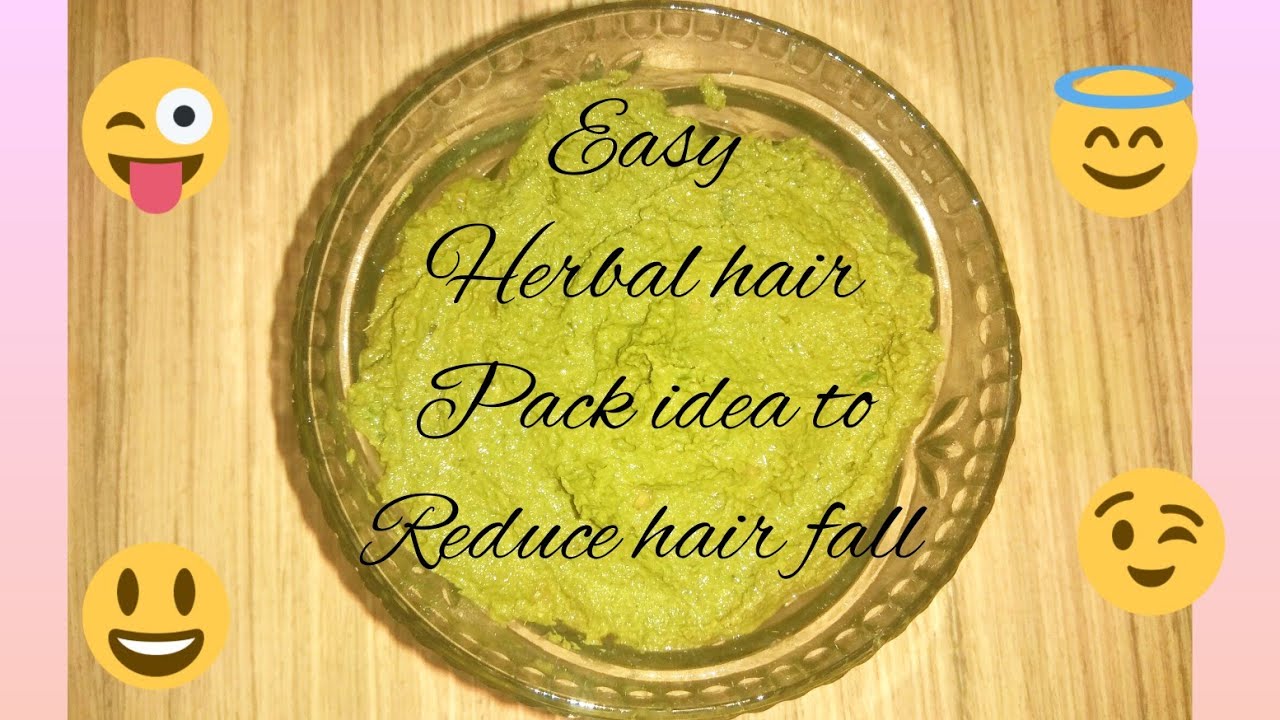 Easy herbal hair pack idea to reduce hair fall - YouTube