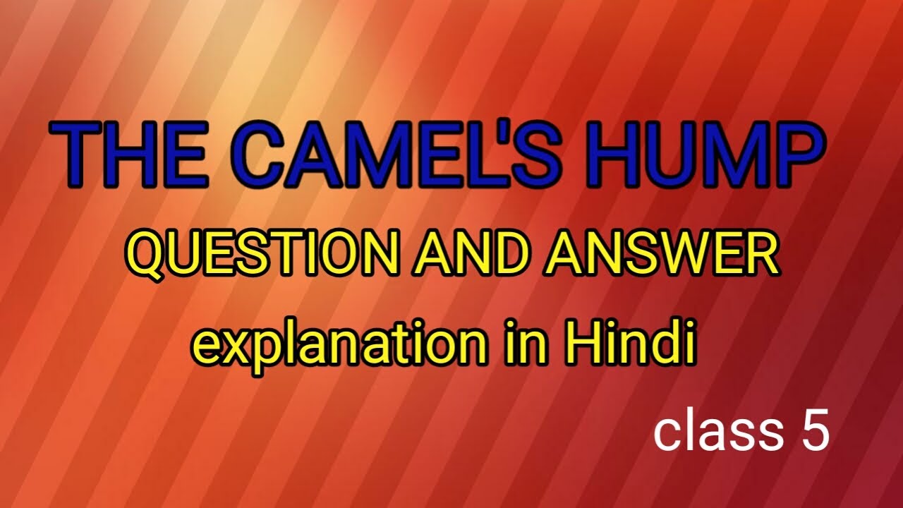 THE CAMEL'S HUMP| full line by line question and answer explanation ...