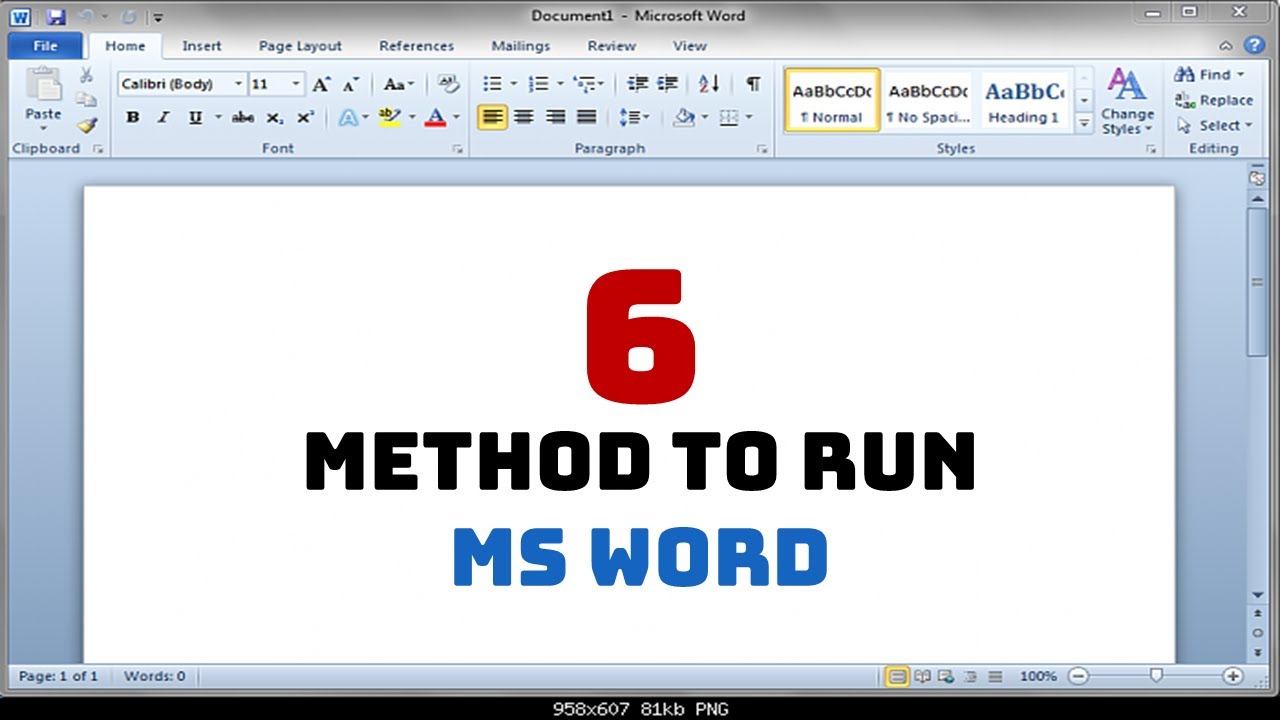 How to run Microsoft word | 6 Method in Windows 7/8/10 - YouTube