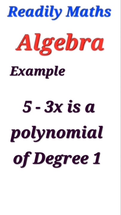 POLYNOMIALS in One and Two Variables in ALGEBRA Meaning|| #readilymaths ...