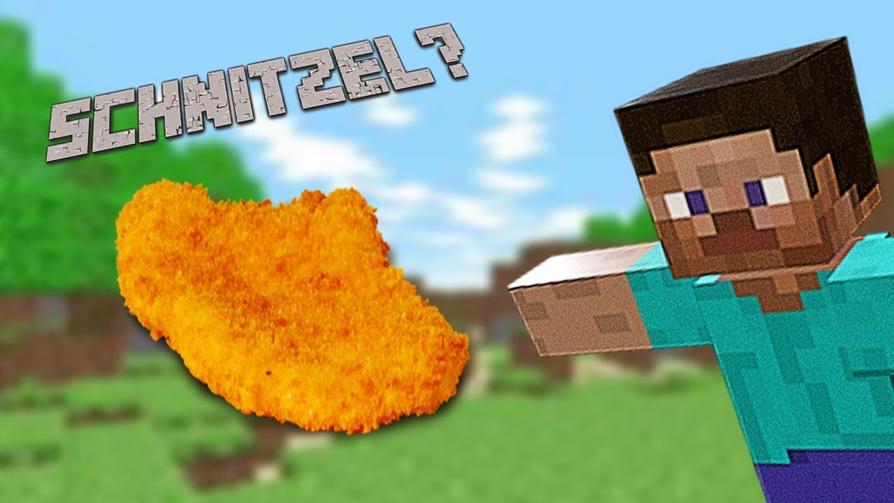 making a chicken schnitzel in minecraft - YouTube