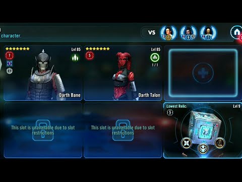 Darth Bane + Darth Talon (L9 DC) vs REY / Ben + Holdo || In 3v3 GAC ...