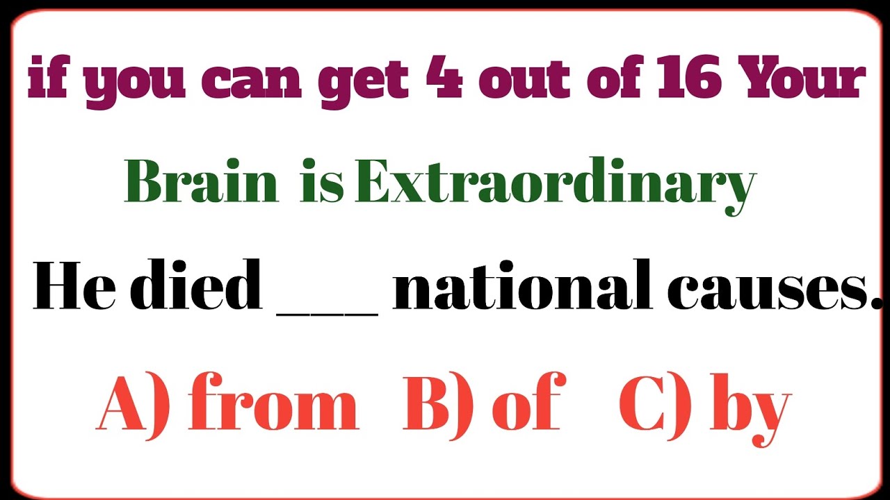 If You Can Score 4 Out of 16, Your Brain Is Extraordinary Ultimate Quiz ...