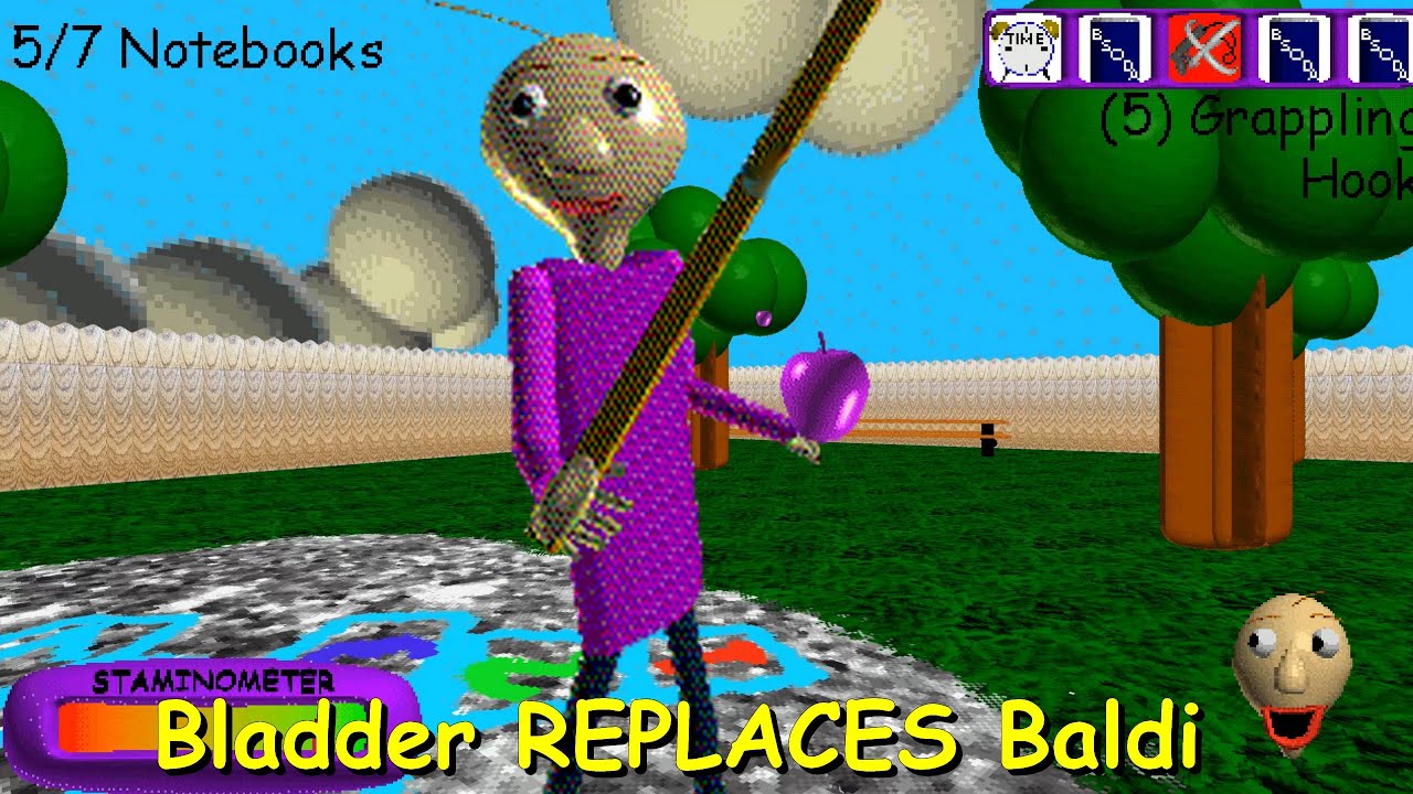 Bladder Replaces Baldi - Baldi's Basics Plus Mod - YouTube