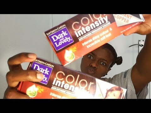 Permanent dye on relaxed hair using Dark and lovely - YouTube
