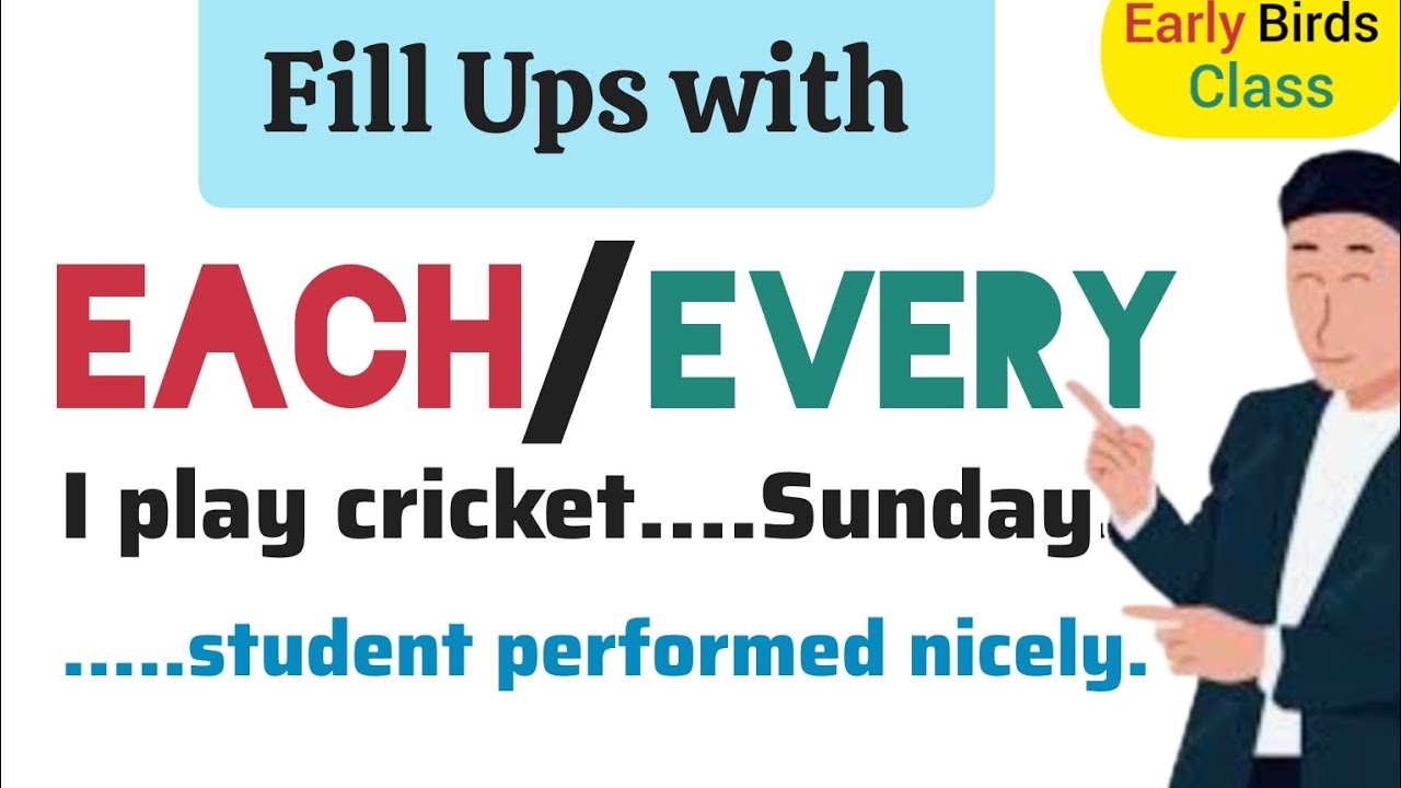 Use of Each and Every/How to use each and every/Gap Filling of each and ...