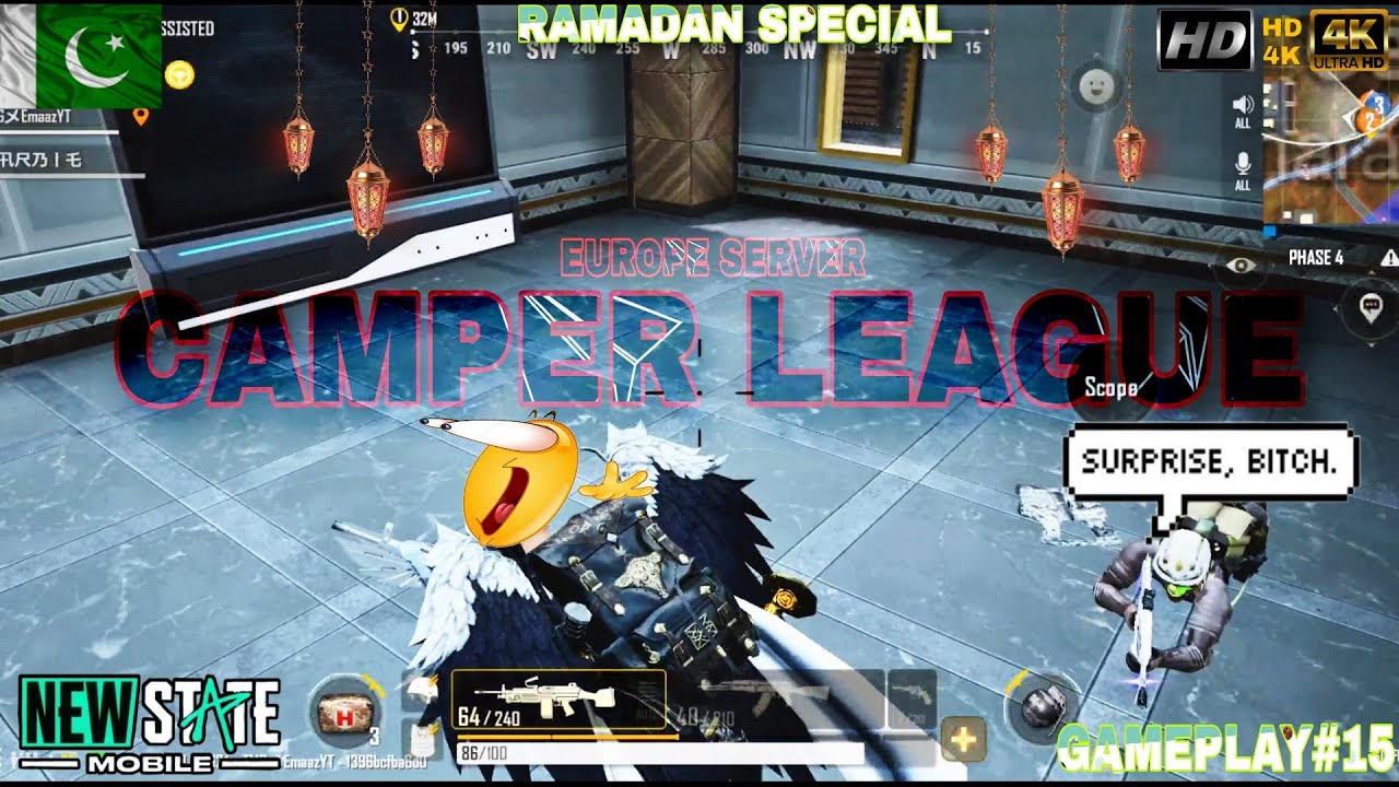 Camper Surprised Me 🫣|Weekly league| Europe Server | NEW STATE MOBILE ...