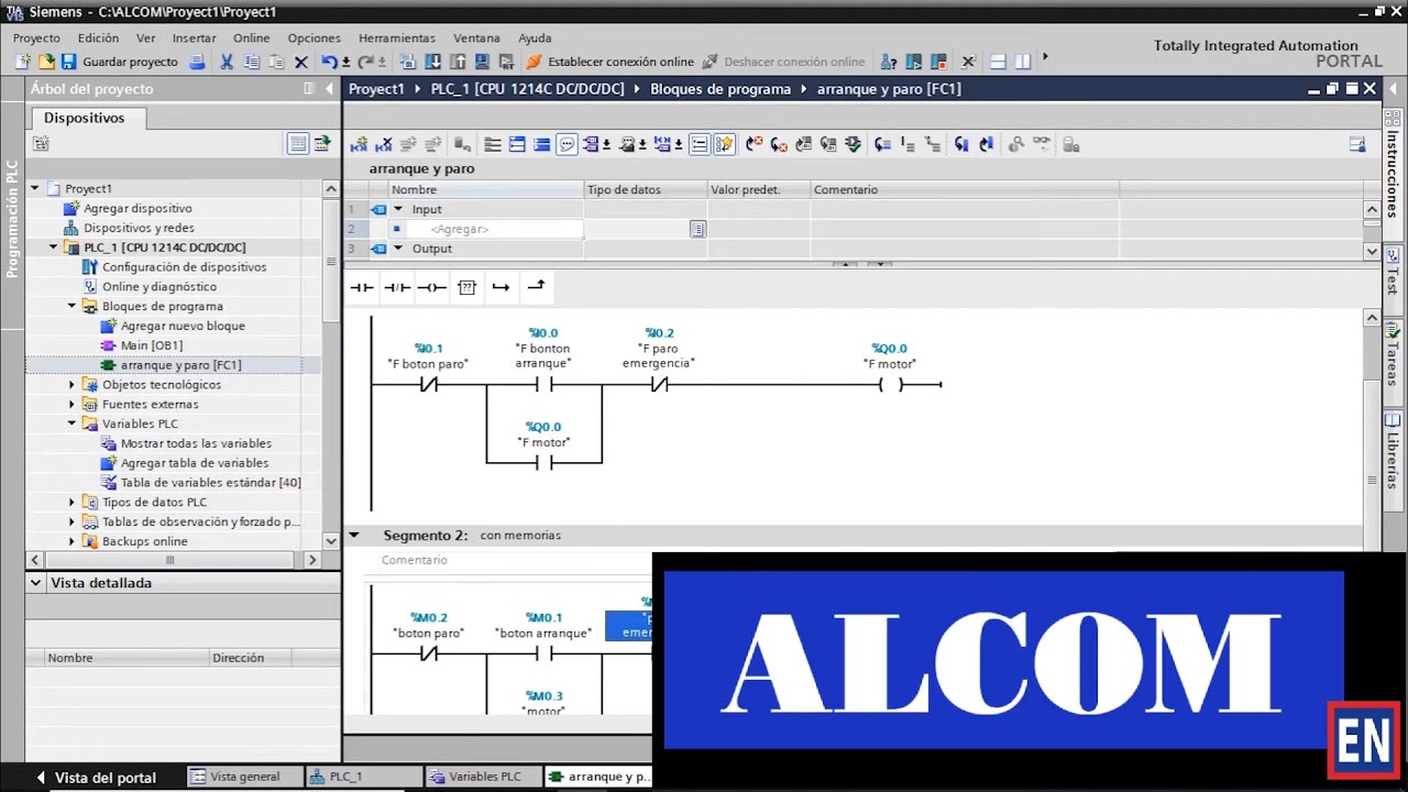 Create tags and program blocks in PLC TIA Portal Siemens - YouTube