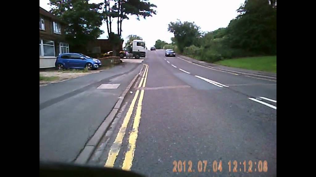 EMR lorry cannot give way to cyclist - YouTube