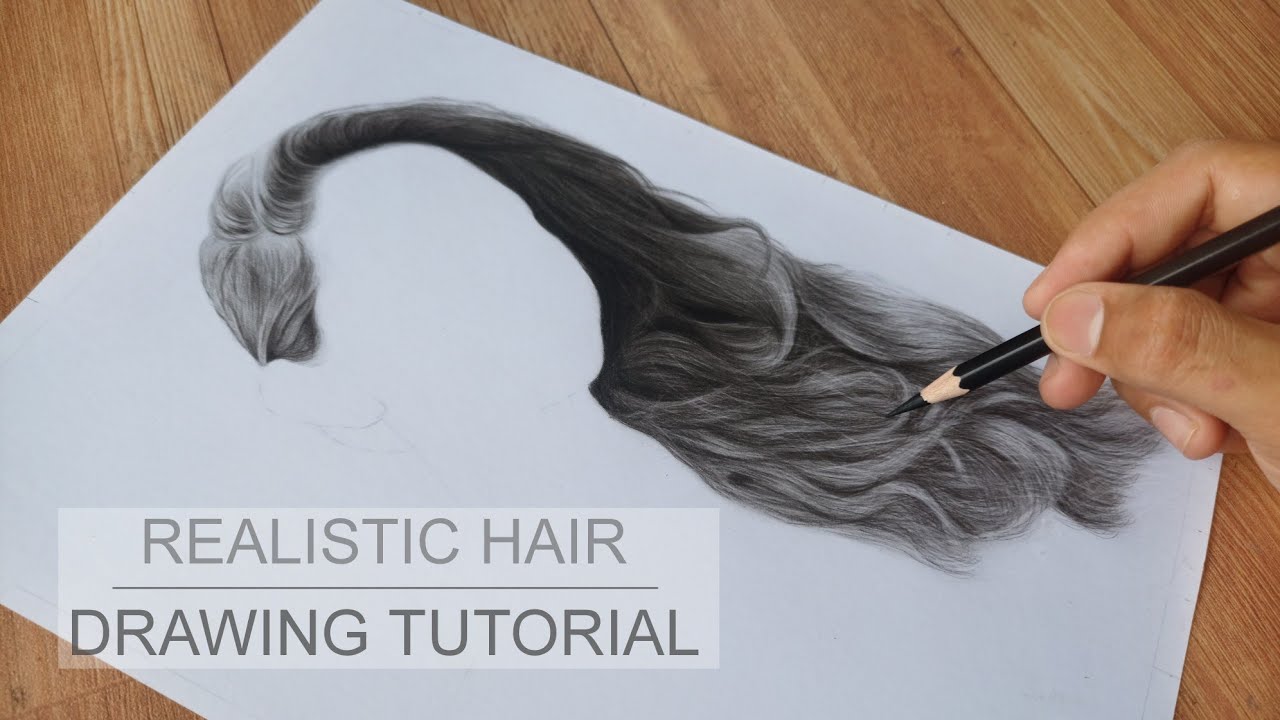 How to Draw Realistic Hair easily | Girl Hair Drawing Tutorial - YouTube