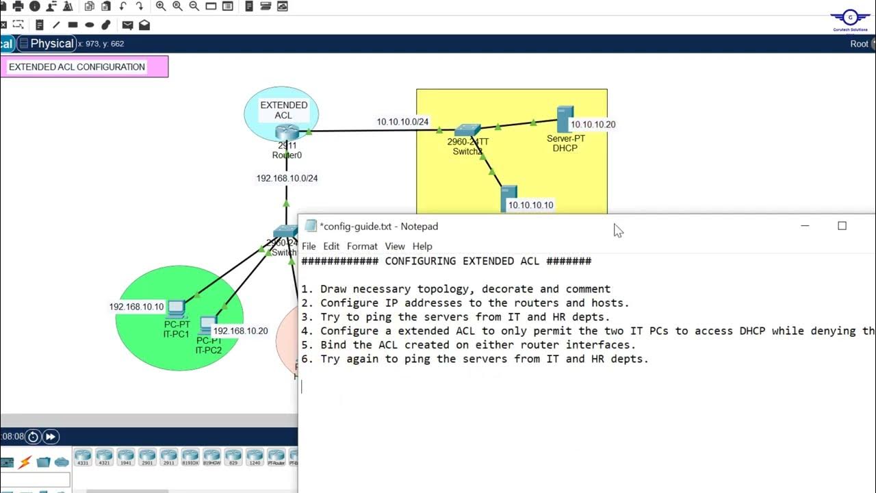 44. How to Configure Extended Access Control List in Packet Tracer - YouTube