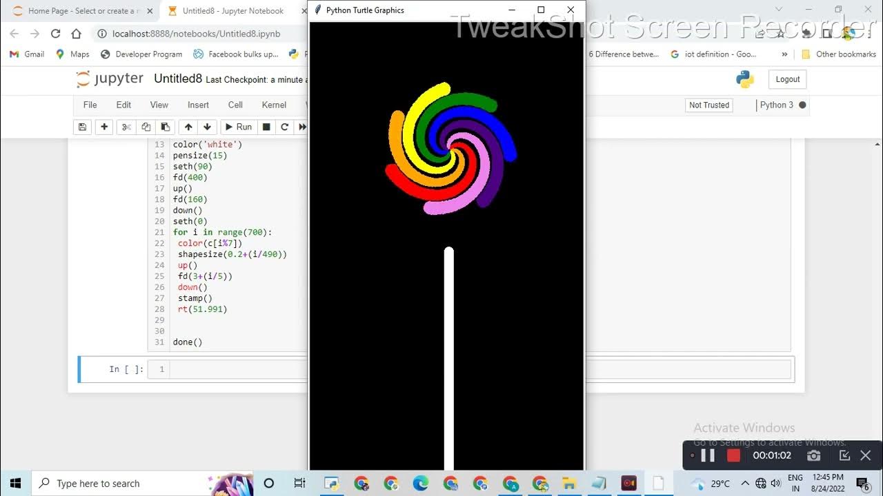 lollipop in Python || Python turtle graphics || Python for beginners # ...