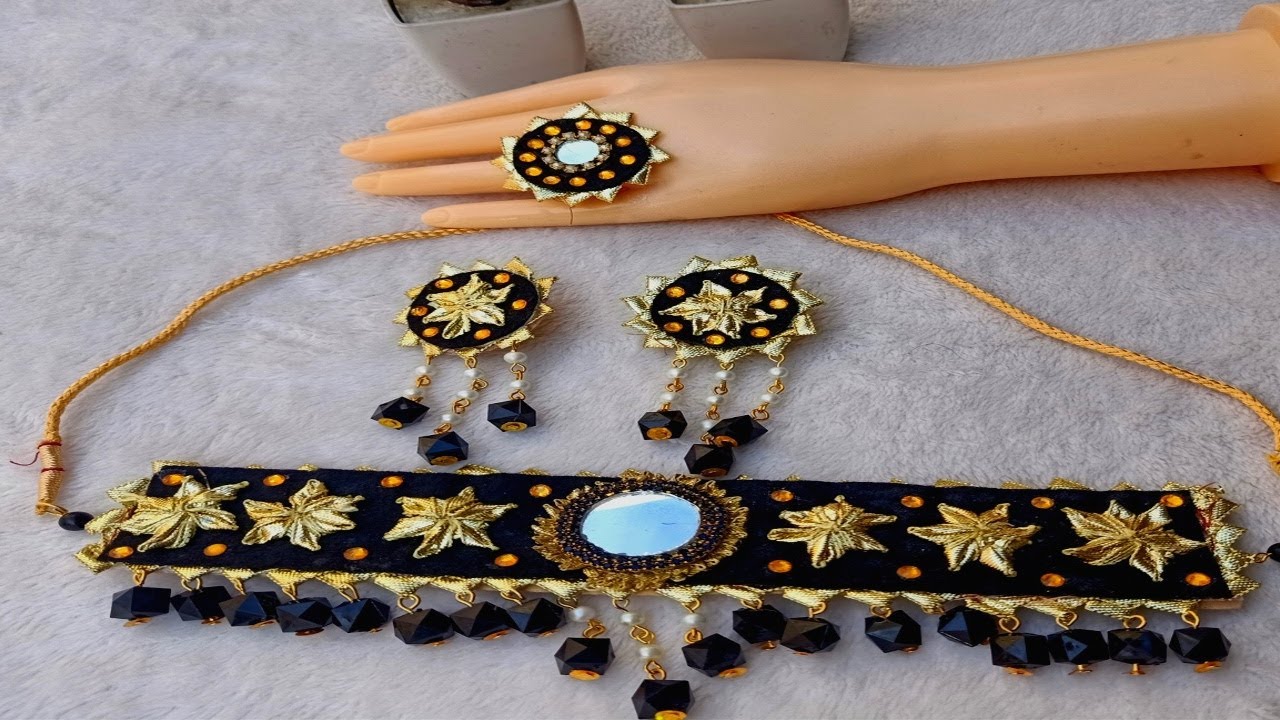 Gota pati jewellery|diy gota patti Jewellery|jhumka|necklace|gota ...