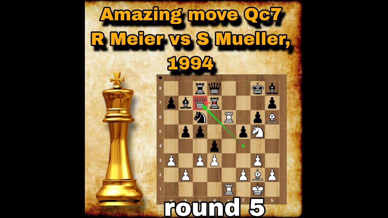 R Meier vs S Mueller, 1994 |round 5 | Amazing move Qc7 | #chessclub0 ...