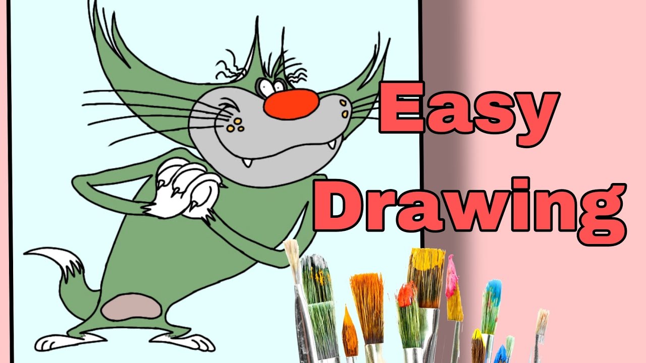 Draw JACK | How to draw Jack from Oggy and the Cockroaches? Easy ...