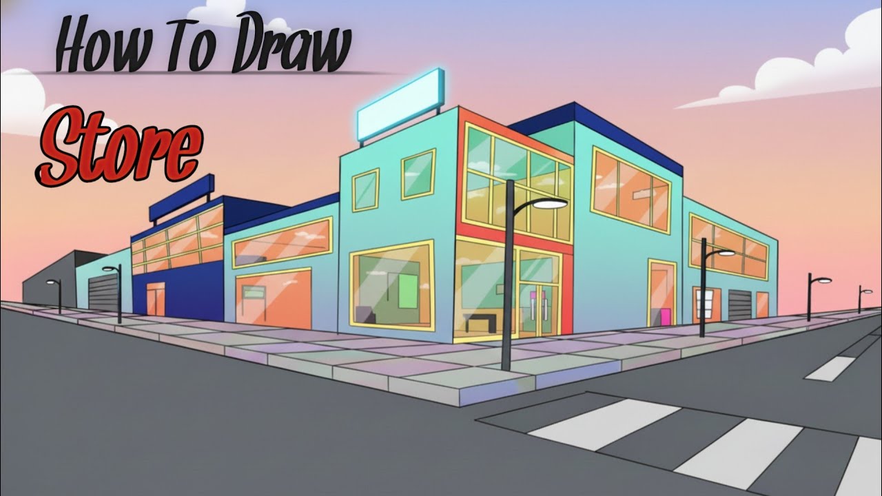 How To Draw Store. #drawing #howtodraw #tutorial - YouTube