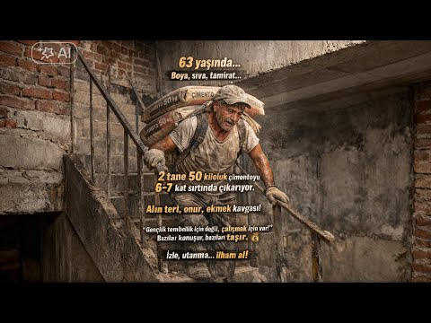 “63 yaşında, 2x50 kg çimento sırtında… Gençlere alın teri dersi!”
