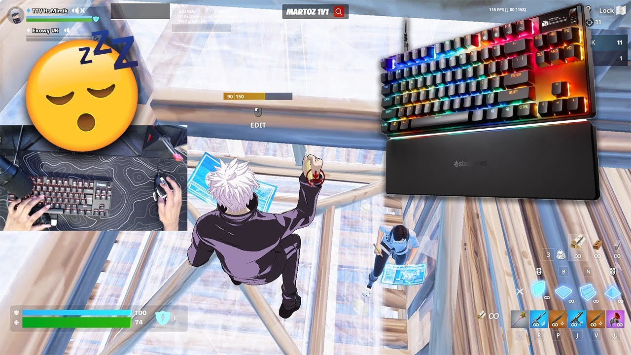 Fortnite ASMR 1v1s 🧠 | Apex Pro TKL + Handcam - YouTube